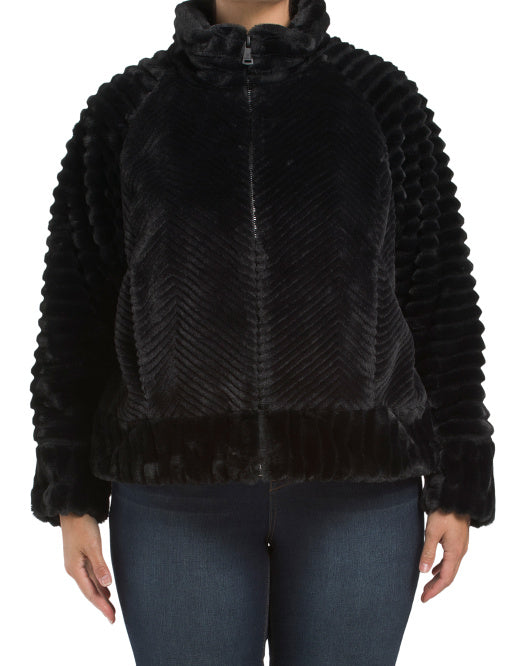 BERNARDO Plus Textured Faux Fur Jacket – The Frum Shopper