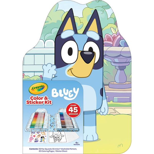 Crayola Bluey Art Kit for Kids (45pcs), Bluey Coloring Book & Stickers ...