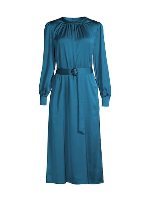 Misook Crepe De Chine Belted Dress – thefrumshopper